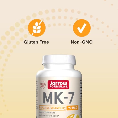 Jarrow Formulas MK-7 90 mcg - Bioactive Form of Vitamin K2 - 120 ...