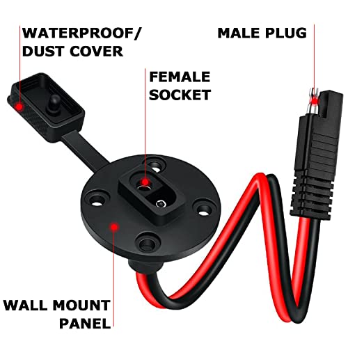 Snapklik.com : JYFT 12AWG SAE Power Socket Sidewall Port Connector ...