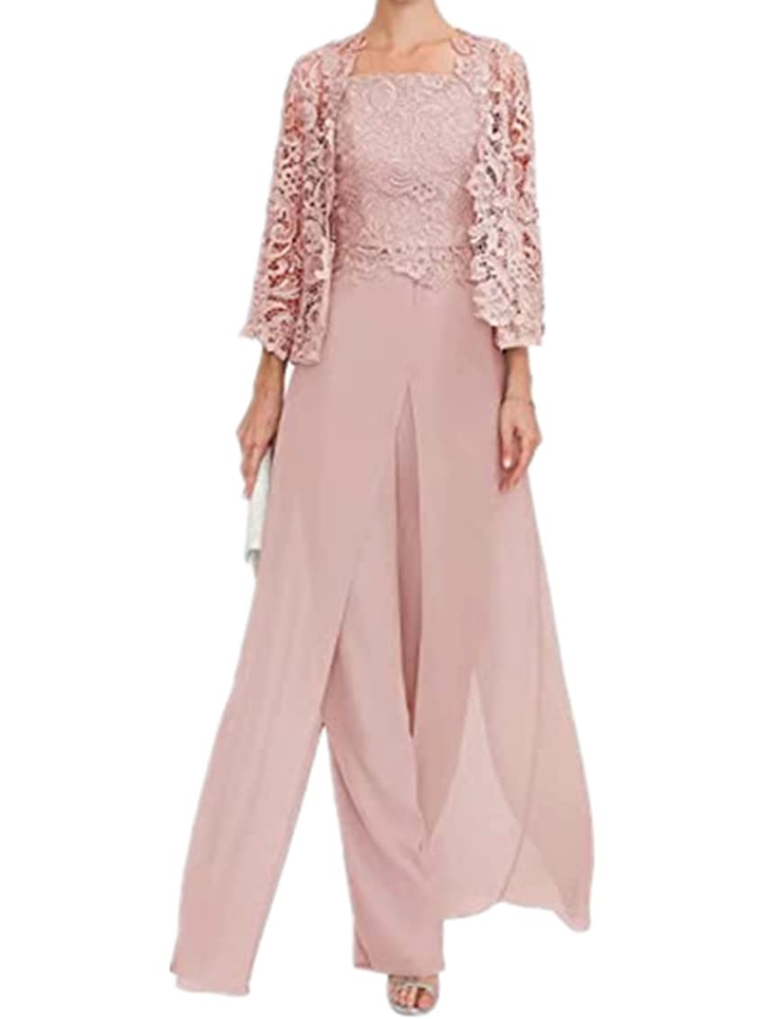 Amazon.com: Pant Suit 3 Pieces Dusty Rose Jumpsuits Elegant Evening ...