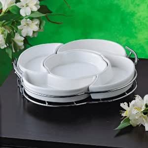 Amazon.com: 5-Piece Sectional Serving Track with Silverplated Rack ...