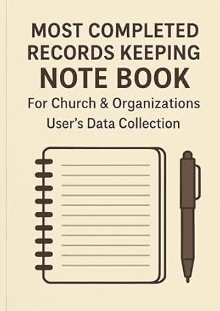 Amazon.com: Most Completed Records Keeping Note Book For Church ...