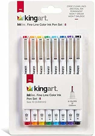 Amazon.com: KINGART 433-8 PRO Inkline Color Micro Line & Precision ...