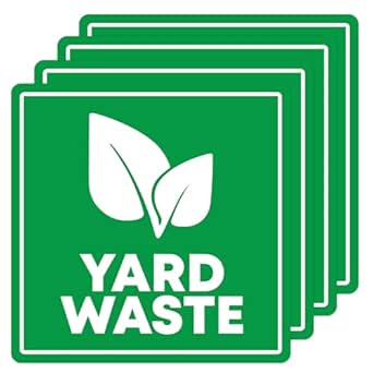 Amazon.com: Sticky Expressions | 4 Pcs Yard Waste Only Sticker – 3.5 ...