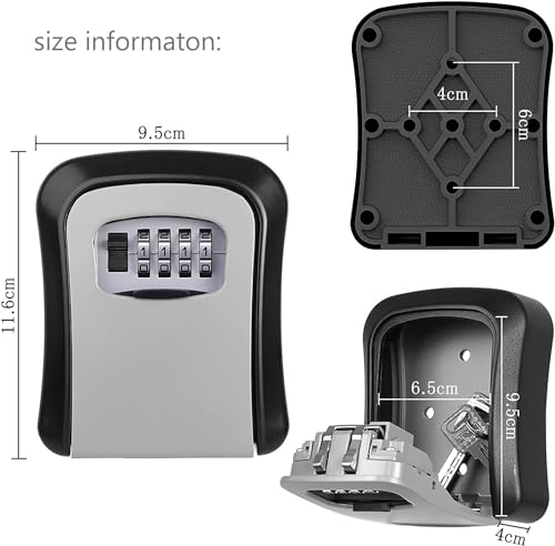 Westspark 4 Digit Key Safe Wall Mounted Box Outdoor High Security Code ...