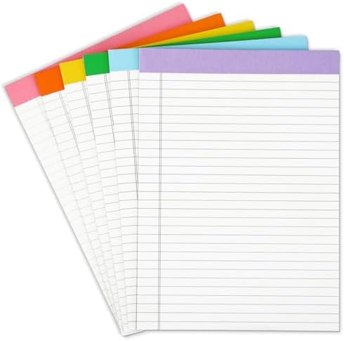 Amazon.com : EOOUT 6 Pack Lined Legal Pad Writing Pads, Rainbow Colors ...