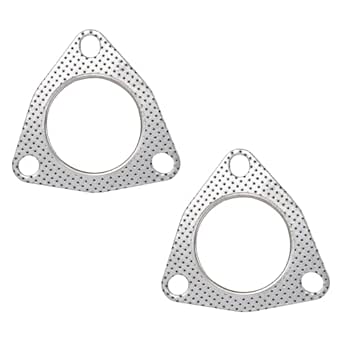 2 Pack 3-Bolt Exhaust Gasket, 2.5Inch High Temperature Exhaust Gasket ...