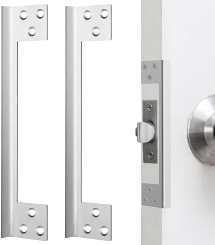 Door Latch Guard Home Security Door Lock Plate, Outswing Door Security ...