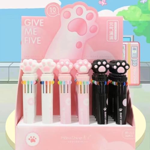 Kidocracy Cat Paw Ballpoint Pens-Kawaii Pens,0.5 Mm 10 In 1 Ball Pen ...