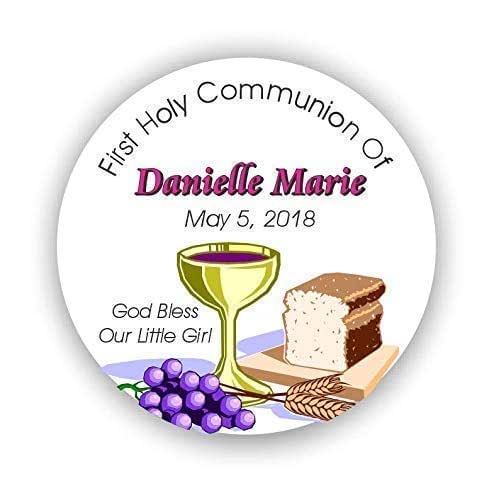 Amazon.com: First Holy Communion, Round Label, Stickers Personalized ...