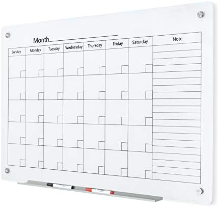 Amazon.com : Ringly Magnetic Glass Whiteboard, Dry Erase White Board, 36" x 24" Large Frameless ...