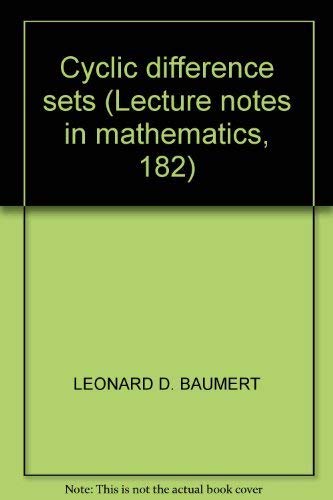 Cyclic difference sets (Lecture notes in mathematics, 182) | Amazon.com.br