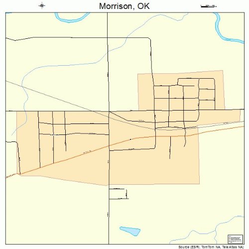 Large Street & Road Map of Morrison, Oklahoma OK - Printed poster size ...