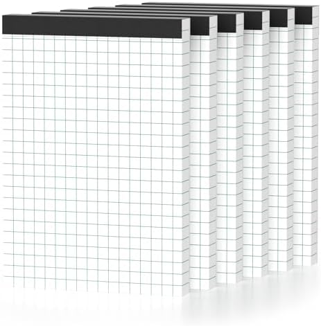 Amazon.com : 6 Pack Graph Paper Pad Quad Ruled, 2x2 Quad Legal Pads 8.5 ...