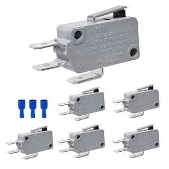 Yoiilnz 6Pcs Micro Limit Switch Short Straight Hinge Lever Arm SPDT ...
