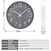 Topkey Wall Clock 12" Silent Non Ticking Arabic Numeral Clock Round ...