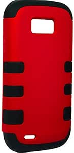 Amazon.com: Dual Layer Rubberized Cover for ZTE Savvy Z750C, Red/Black ...