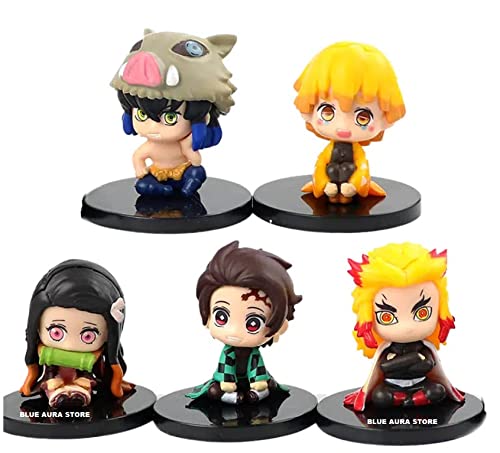 Blue Aura Demon Slayer Action Figures | Mini Size | Height-4.8CM ...