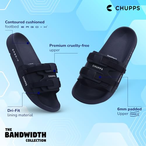 CHUPPS Element Navy Drift Orthopedic Slippers | Soft Footpharma Footbed ...