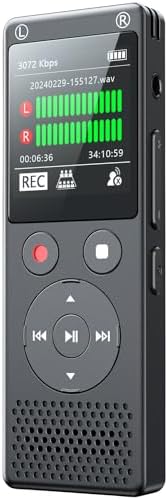 Amazon.com: 128GB 40H Compact Digital Voice Recorder, Vivaniir 1536Kbps ...