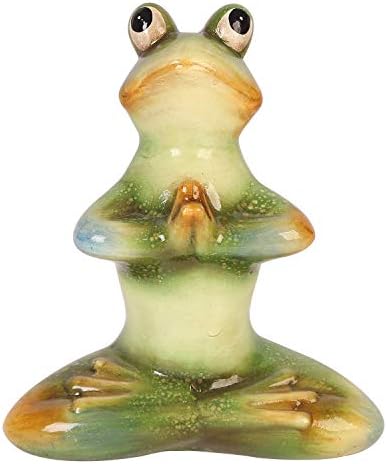Amazon.com: Topadorn Ceramic Yoga Frog Statue, Frog Sitting Sculptures ...