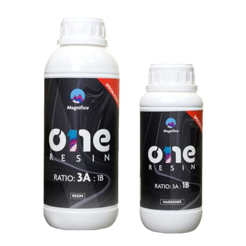 Magnifico One Resin - 1.2 KG (3:1) Clear UV-Resistant Epoxy Resin Art ...