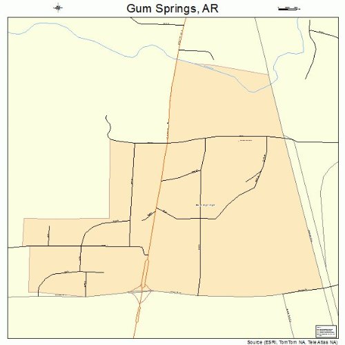 Large Street & Road Map of Gum Springs, Arkansas AR - Printed poster ...
