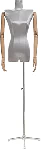 Amazon.com: Countertop Exhibit Mannequin Half Body Mannequin Adjustable ...