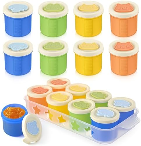 Amazon.com: Teenyyou 8 Pack Silicone Baby Food Containers 2 oz Baby ...