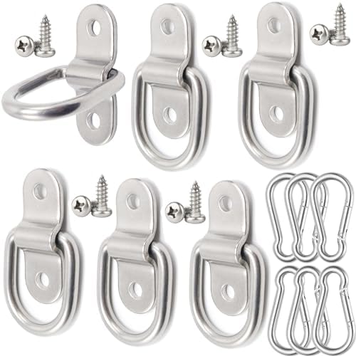 Amazon.com: JIUOQUO Heavy Duty D Rings Tie Down Anchors, 6Pack 1/4” Trailer Tie Down 1200 lbs ...