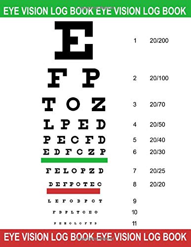 Buy Eye Vision Log Book: Eyesight Visual Acuity Record Book | Eye ...