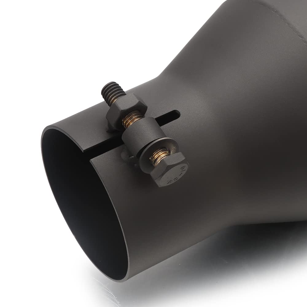 Snapklik.com : LCGP 2.5 Inch Inlet Exhaust Tip,2.5 X 3 X 12 Black ...