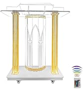Amazon.com: deenkk Acrylic Pulpits for Churches with Wheels and RGB LED ...