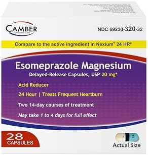 Amazon.com: Camber Esomeprazole Magnesium USP 20mg, Delayed Release ...