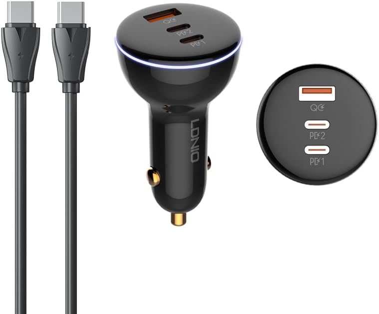 Fuel co Type C Car 140W Charger with Dual Ports PD 100W - 18W - 30W USB ...