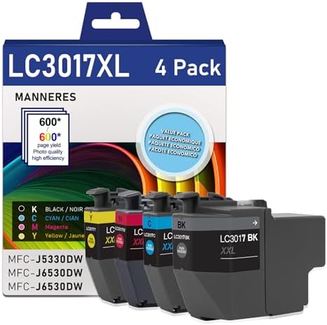 Amazon.com: Brother Genuine LC3017 (LC-3017) (BK/C/M/Y) High Yield ...