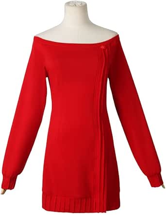 Amazon.com: Yor Forger Red sweater cosplay Christmas Halloween Costume ...