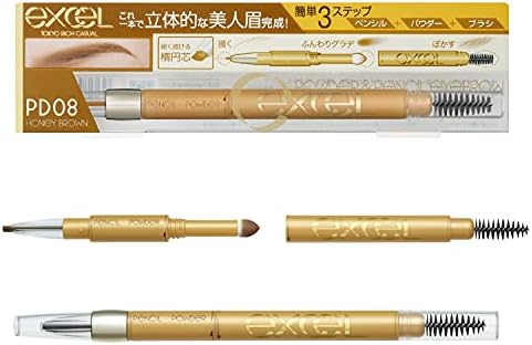 Amazon.com : EXCEL Powder & Pencil Eyebrow PD08 Honey Brown : Beauty ...