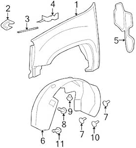 Amazon.com: Genuine GM 22977476 Fender, Right, Front : Automotive