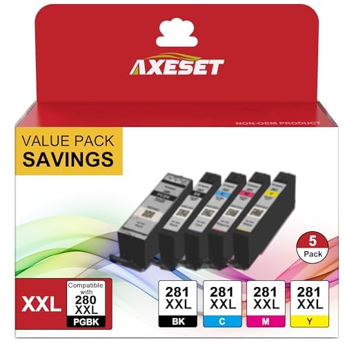 Amazon.com: PGI-280 XXL/CLI-281 XXL Ink Cartridge 5 Color Pack ...