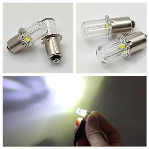 2.8V 2-Cell D Flashlight LED Bulb Upgrade - P13.5S PR2 PR3 (4Pack)