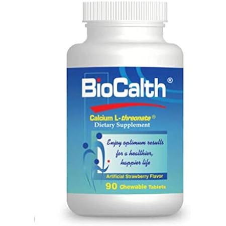 Amazon.com: BioCalth® Chewable L-threonate Calcium Tablets, Strawberry ...