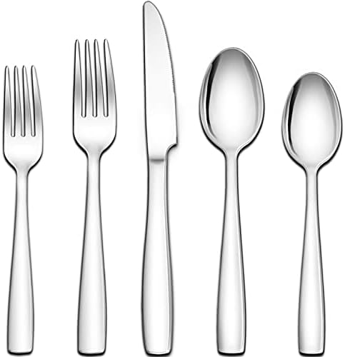 Amazon.com | KINGSTONE Hammered Silverware Set, 60-Piece Flatware Set ...