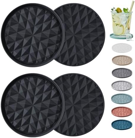 Amazon.com: ESUOHYM Coasters Set of 6 with Holder Drink Coasters Cup ...