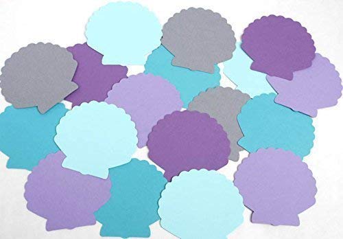 25 Sea Shell Die Cuts - Paper Shells in Mixed Purple Grey and Blue- Buy ...