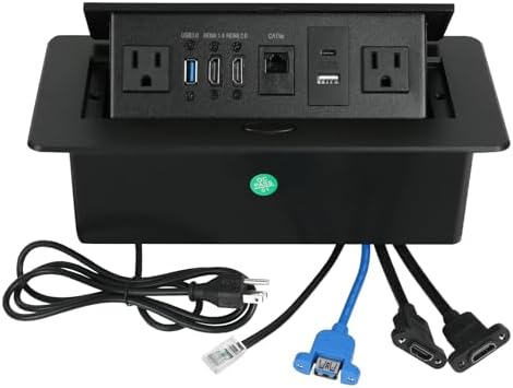 Amazon.com: Table Pop up Power Strip Box Desktop Pop Up Outlet Recessed ...