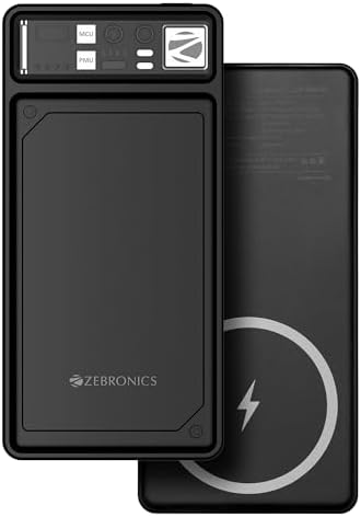 ZEBRONICS MW63 Wireless Power Bank, 10000 mAh, Rapid Charge, Magsafe ...