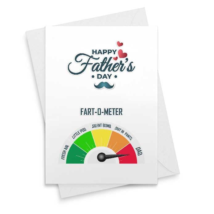 Funny Fathers Day Card - Fathers Day, Gift For Dad, Fart-O-Meter, Fart ...