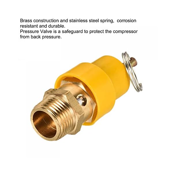 uxcell Air Compressor Pressure Valve Release 3/8PT Male Threaded 225 ...