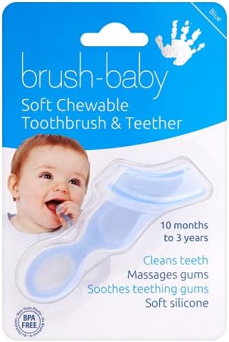 Brush Baby Soft Silicone Chewable Toothbrush and Teether, for Baby, (10 ...