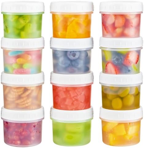 Amazon.com: Qeirudu 5 oz Small Plastic Food Containers with Screw On ...
